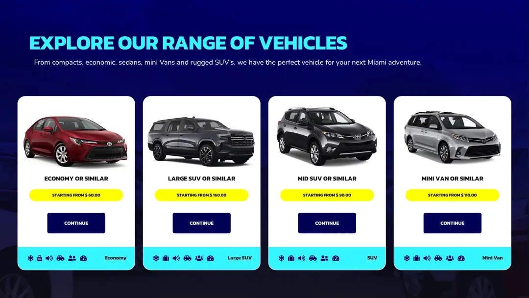 Our Cars - Cars To Go 360 | Miami | 2023 Cheap Car Rentals 70% Off